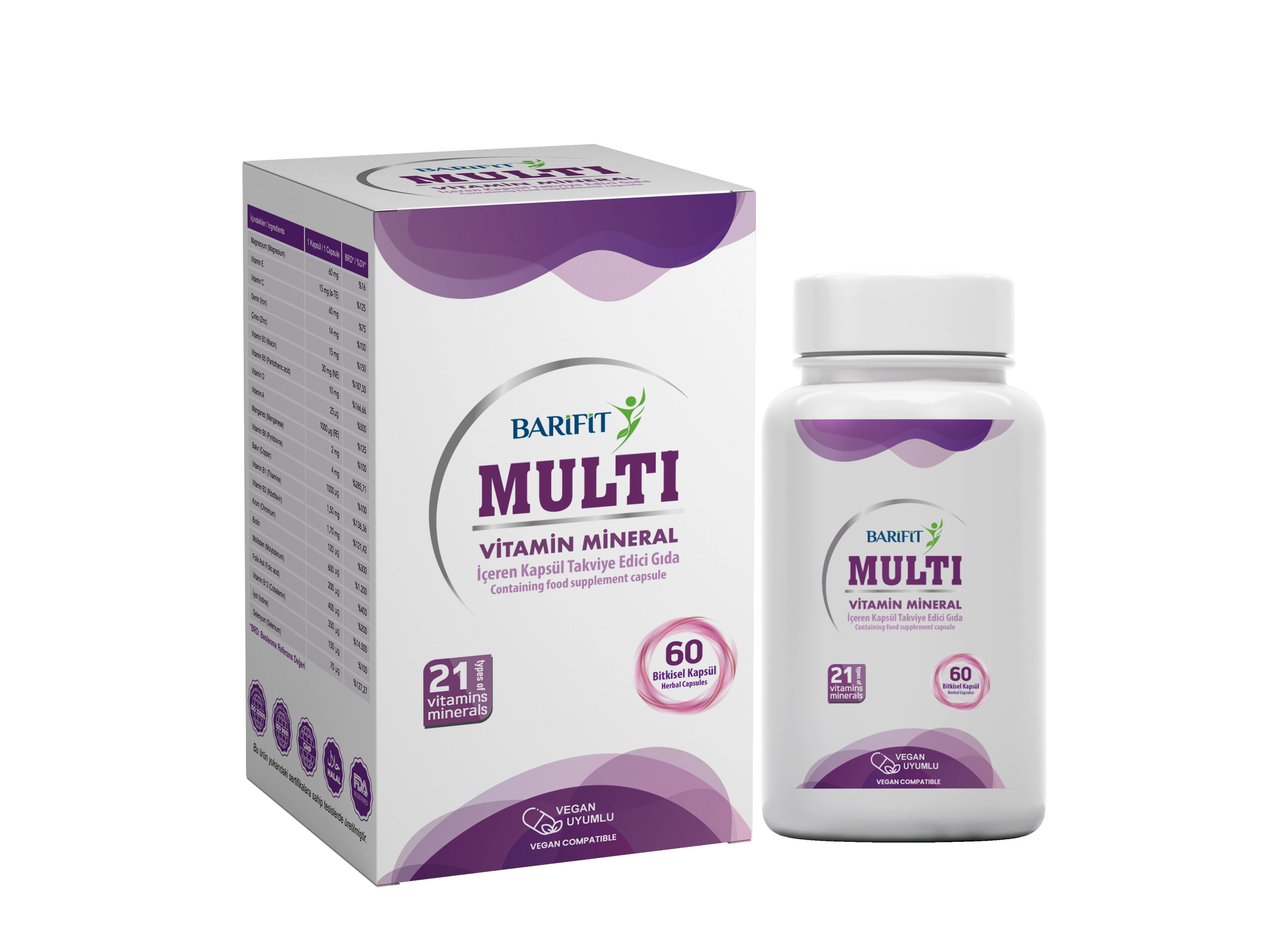 BARİFİT ® KAPSÜL MULTİVİTAMİN TAKVİYESİ VİTAMİN VE MİNERALLER BARİFİT 0