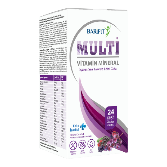 BARİFİT MULTİVİTAMİN VE MULTİMİNERAL İÇEREN SIVI TAKVİYE EDİCİ GIDA