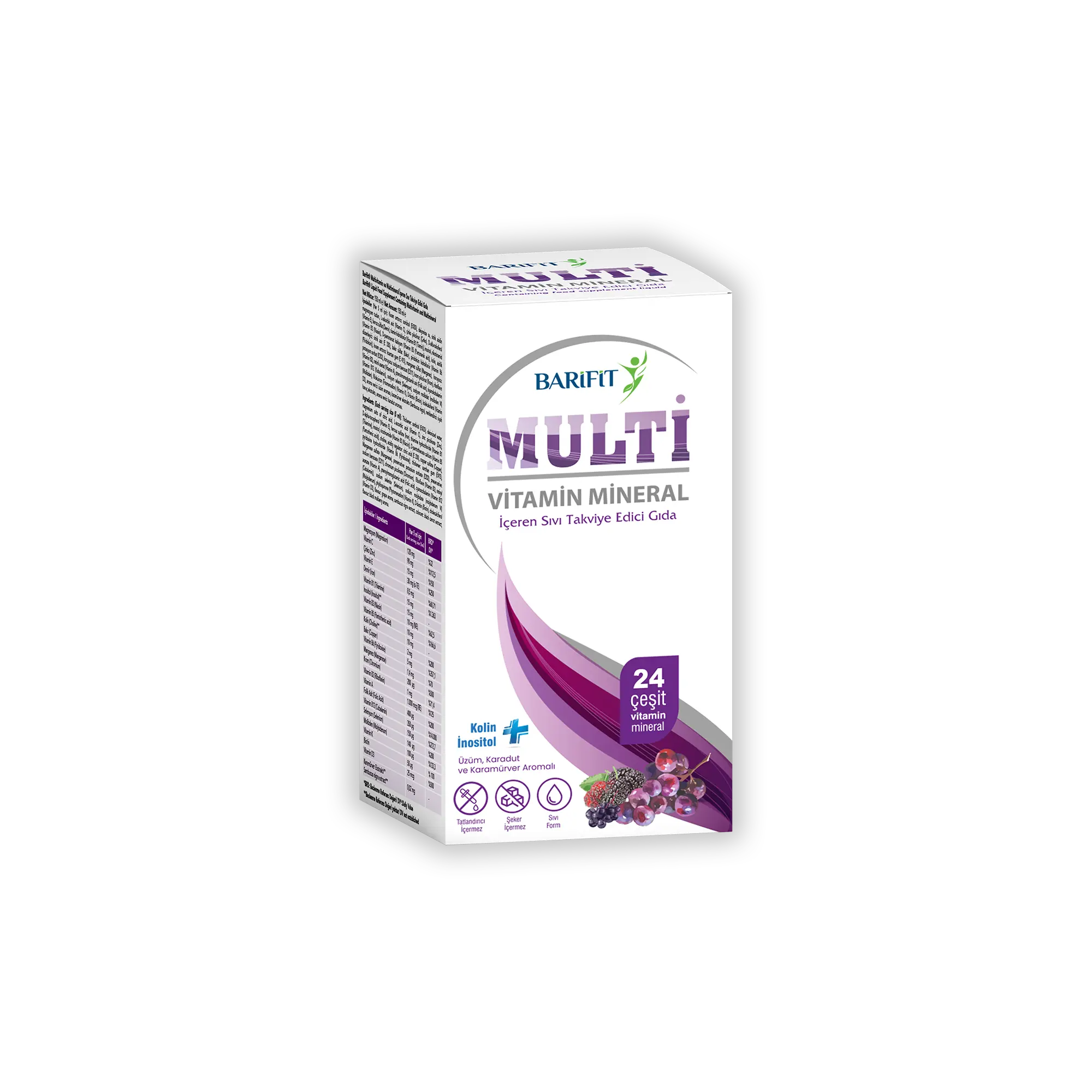 BARİFİT MULTİVİTAMİN VE MULTİMİNERAL İÇEREN SIVI TAKVİYE EDİCİ GIDA
